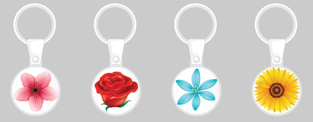 Keychain template design with many kinds Vector Image