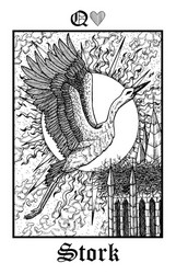 Stork mystic concept for lenormand oracle tarot Vector Image
