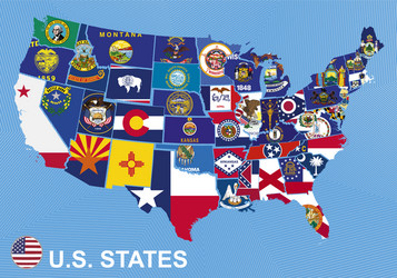 Pictorial map of united states Royalty Free Vector Image