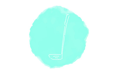 Handwritten simple icon golf putter Royalty Free Vector