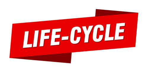 Life-cycle ribbon paper band banner Royalty Free Vector