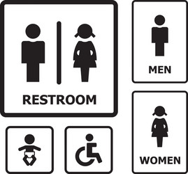 Common restroom symbol set Royalty Free Vector Image