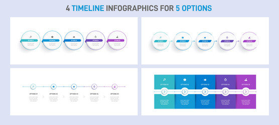 Timeline infographic set with infochart modern Vector Image