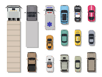 Transport top view isolated realistic Royalty Free Vector