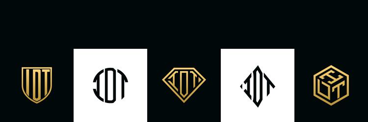 Initial letters ird logo designs bundle Royalty Free Vector