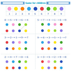 Worksheet for children draw lines according Vector Image