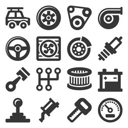 Car parts icons set on white background line Vector Image