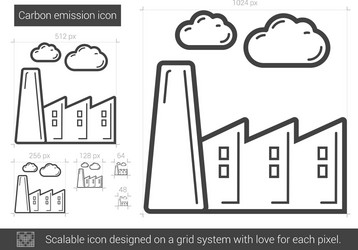 Carbon emission line icon Royalty Free Vector Image