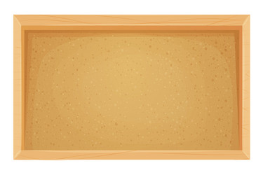 Cork board in wooden frame empty in cartoon style Vector Image