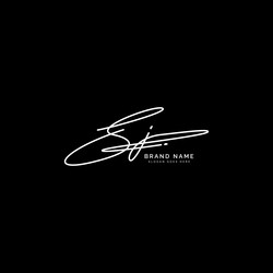 S j sj initial letter handwritten signature logo Vector Image
