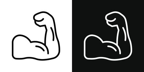 Strong hand icon set muscle flex power symbol Vector Image