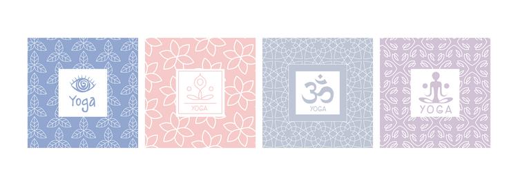 Yoga sign and symbol design element set Royalty Free Vector