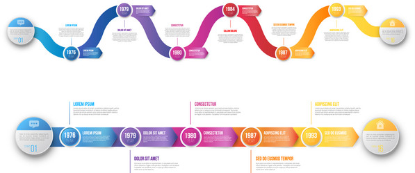 Timeline arrow snake infographic template simply Vector Image