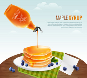 Maple syrup realistic composition Royalty Free Vector Image