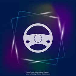Neon light icon car steering wheel layers Vector Image