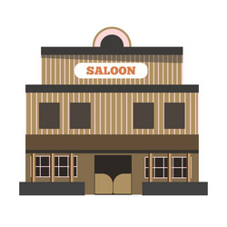 Saloon architectural construction wild west Vector Image