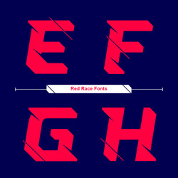 Speed style red fonts and numbers Royalty Free Vector Image