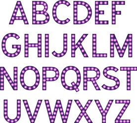 Alphabet with light bulbs letters with lamps Vector Image
