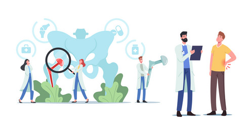 Hip arthroplasty joint before and after surger Vector Image