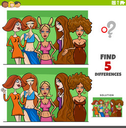 Finding differences game cartoon Royalty Free Vector Image