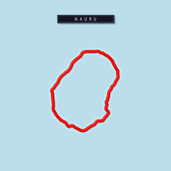 Nauru editable outline map Royalty Free Vector Image
