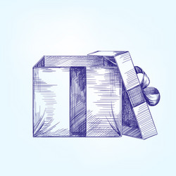 Hand-drawn open box Royalty Free Vector Image - VectorStock