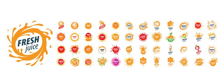 A set of logos with painted splashes Royalty Free Vector