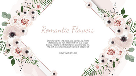 Frame border background floral wedding card Vector Image