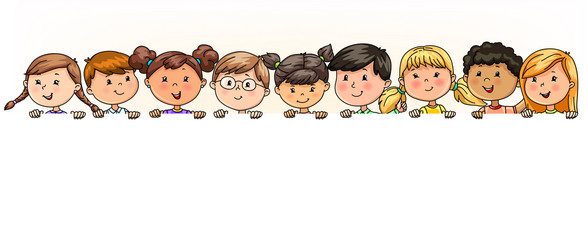 Round banner with fun kids place for your text Vector Image