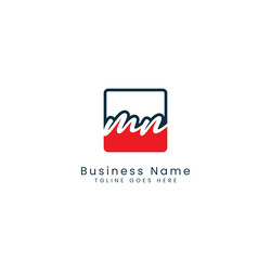 M n mn initial letter handwritten signature logo Vector Image