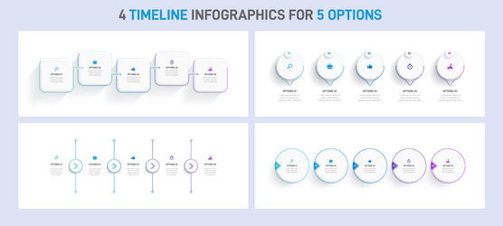 Timeline infographic set with infochart modern Vector Image