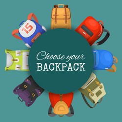 Back to school poster with backpack Royalty Free Vector