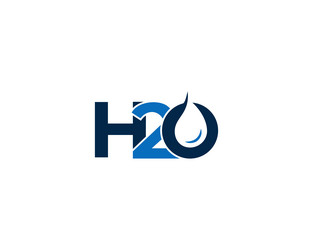 Letter h2o or h20 water bubble logo design Vector Image