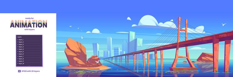 Retro bridge in city historical center Royalty Free Vector