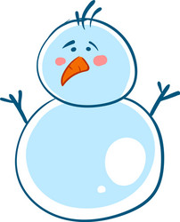 Sad snowman on white background Royalty Free Vector Image