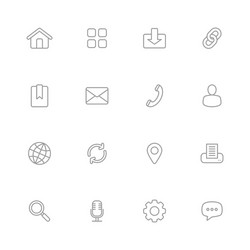 Black line web icon set circle Royalty Free Vector Image