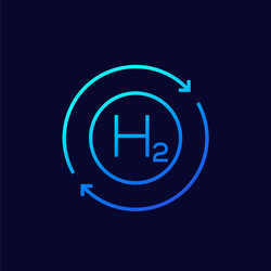 Cylinder hydrogen gas line icon Royalty Free Vector Image