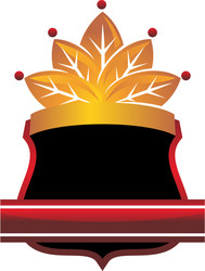 Leaf ribbon shield template blank Royalty Free Vector Image