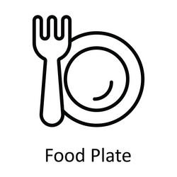 Food plate outline icon design Royalty Free Vector Image