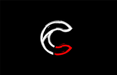 Black red line c alphabet letter logo icon Vector Image