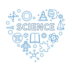 Stem science heart outline concept banner science Vector Image