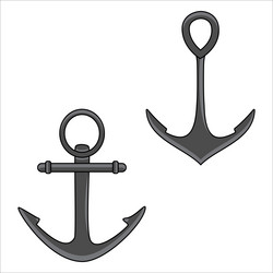 Set of anchor silhouettes Royalty Free Vector Image
