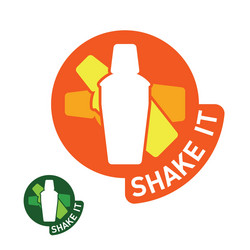 Shaker neon logo neon bar cocktail mix on wall Vector Image