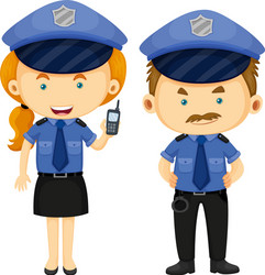 Police officers in brown uniform Royalty Free Vector Image