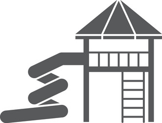 Water park slide icon symbol isolated on white Vector Image