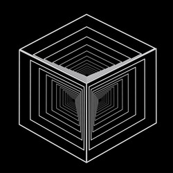 3d isometric image of the outlines nested Vector Image