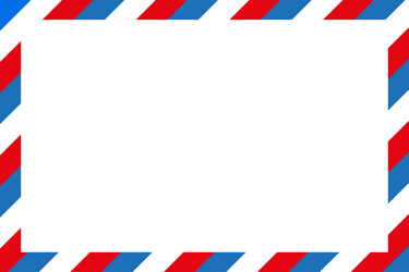 Airmail square envelope frame with blue red Vector Image