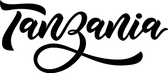 Hand lettering word tanzania Royalty Free Vector Image