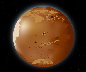 Mars realistic planet Royalty Free Vector Image