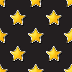 Cartoon sticker with gold star Royalty Free Vector Image